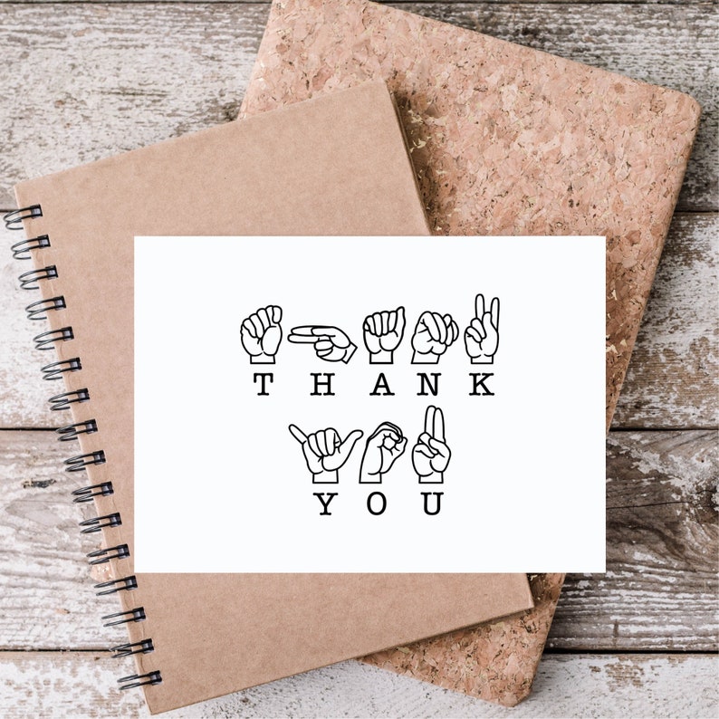 Thank You Card, Sign Language Thank You Card, ASL, Printable - Etsy