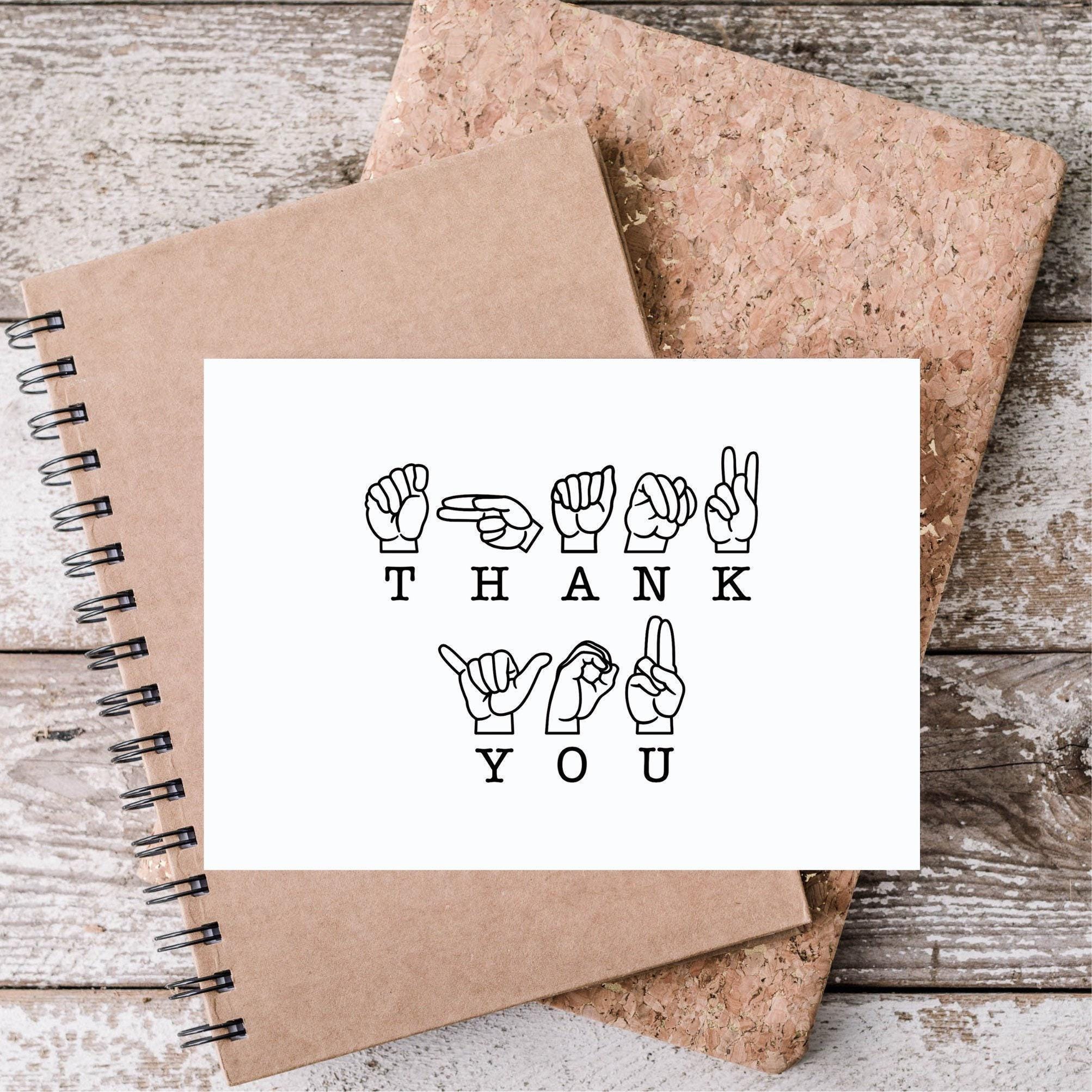 ASL Thank You Card: Sign Language Printable (5x7 In, PDF & JPG) - Etsy