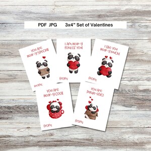 Panda Valentines, Kids Valentine Day Cards, Classroom Valentines ...