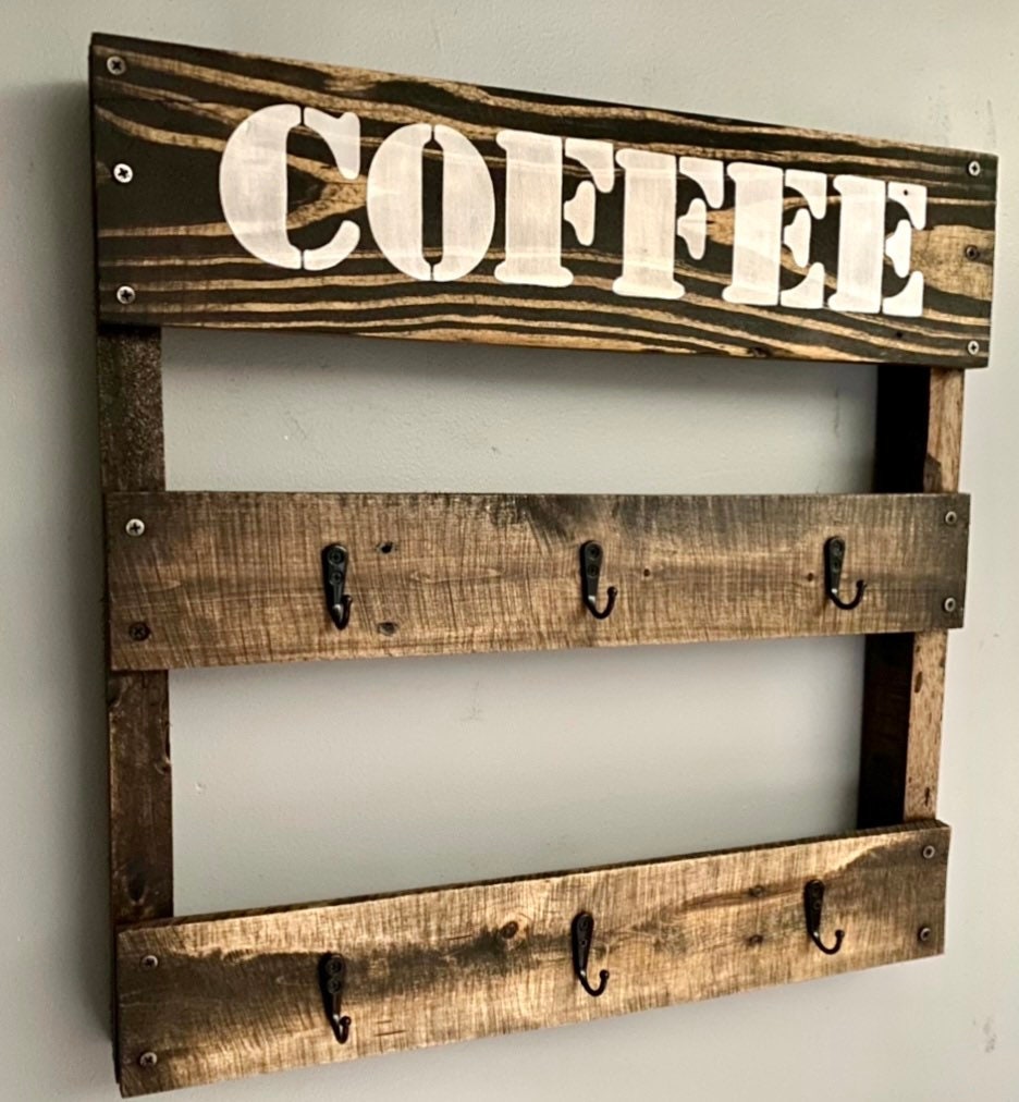 Rustic Coffee Rack Coffee Bar Coffee Shelf Coffee Ledge - Etsy