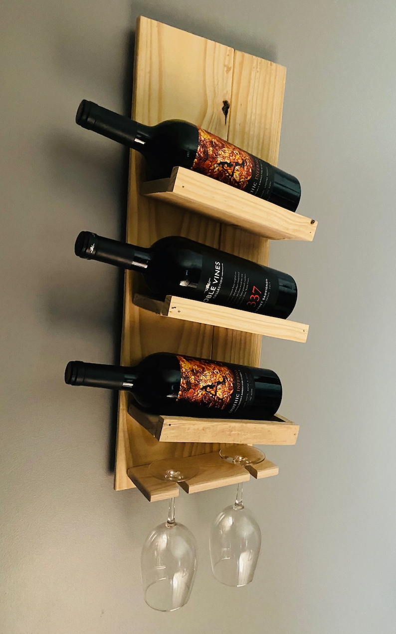 Angled Wine Rack Slanted Wine Rack, Wine Rack, Natural Wine Rack, Wine ...