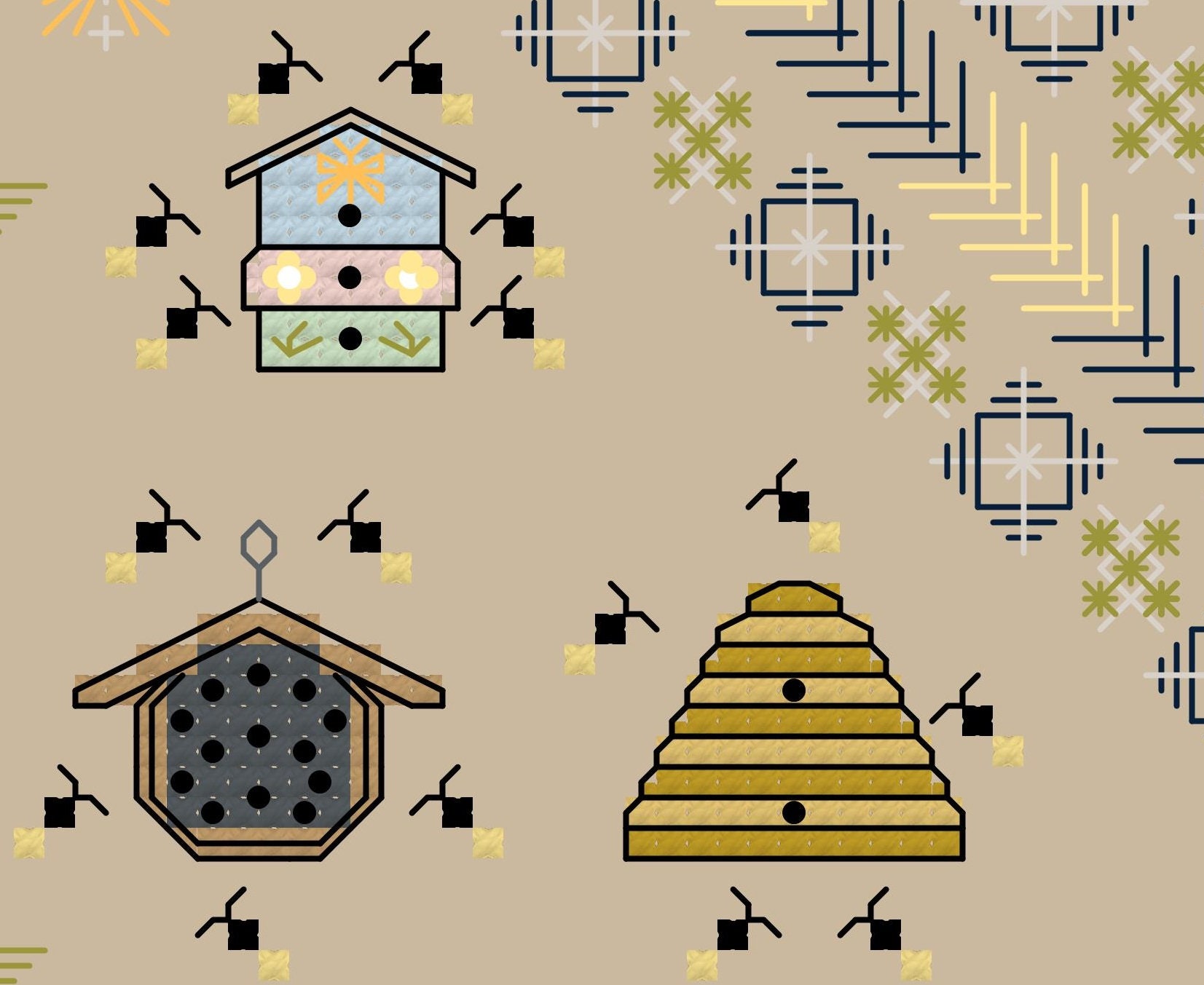 Bumble Bee Sampler Counted Cross Stitch Needlework Design Pattern - Etsy