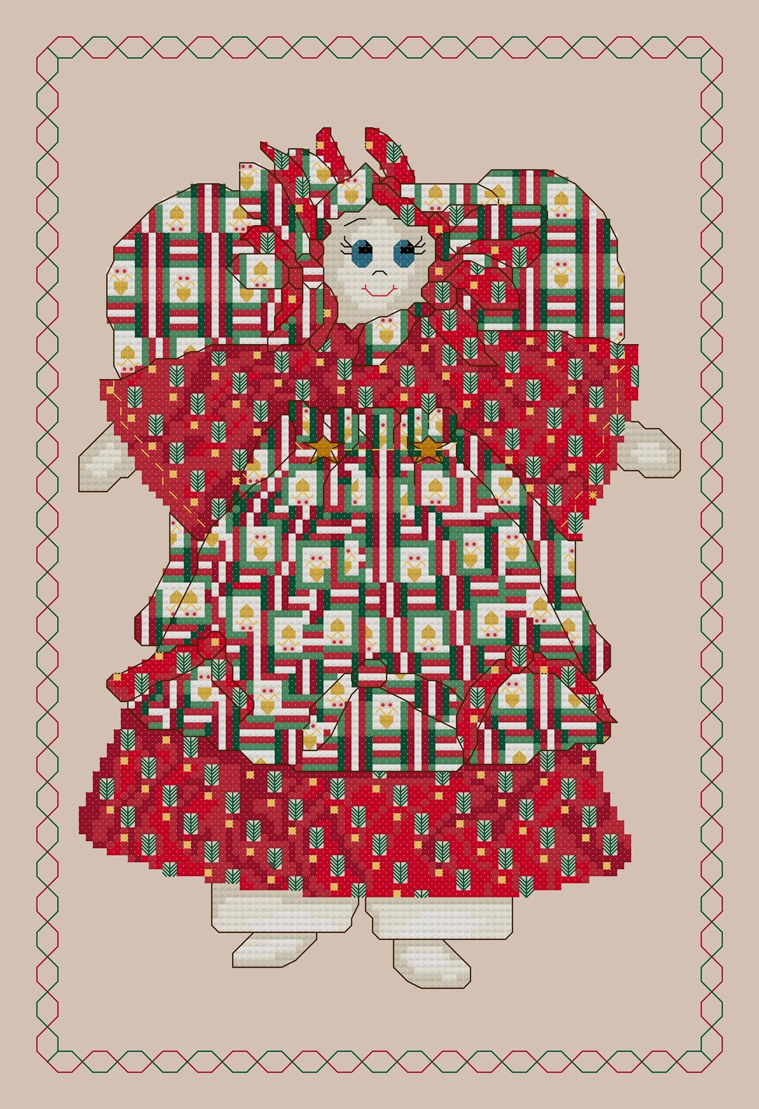 Christmas Ragdoll Cross Stitch Pattern - Etsy