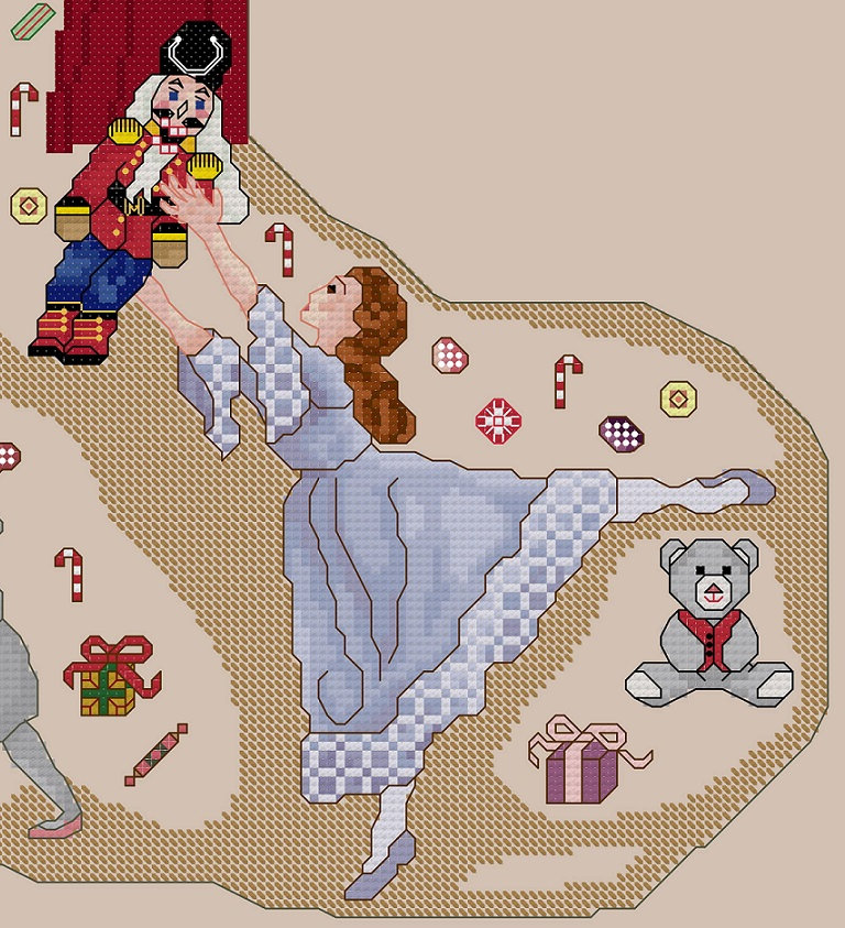Sugar Plum Fairy Stocking Cross Stitch - Etsy