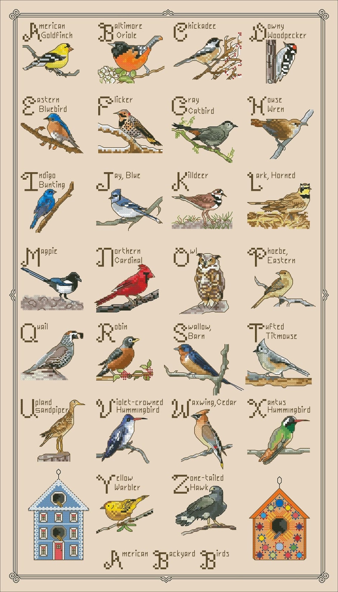 American Backyard Birds Sampler - Etsy