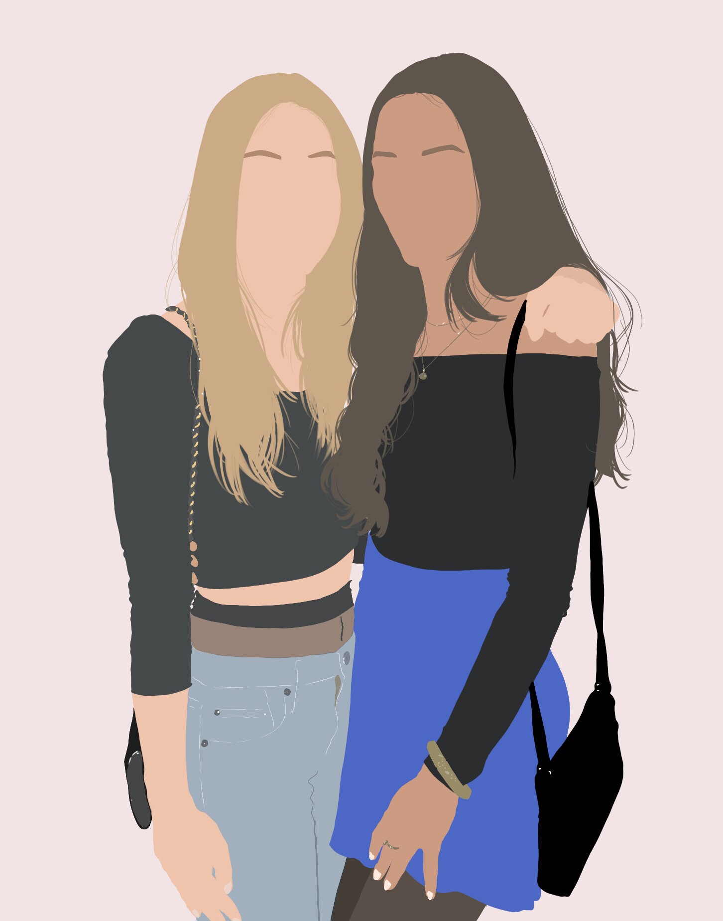 Custom 2 Person Illustration Minimalist Style Couples - Etsy Canada