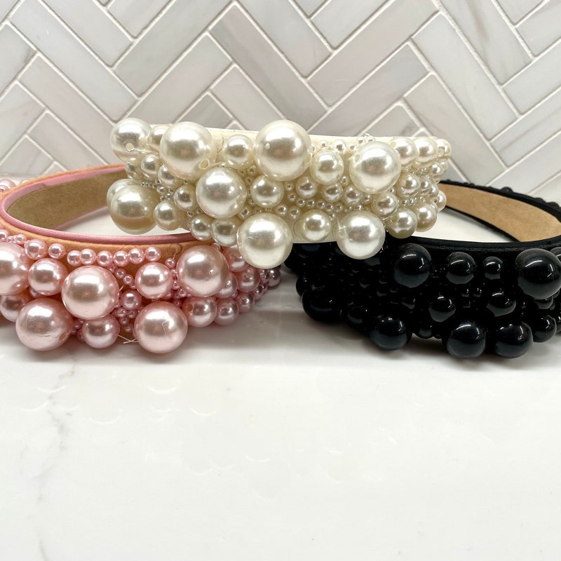 Pearl Bead Headband - Etsy