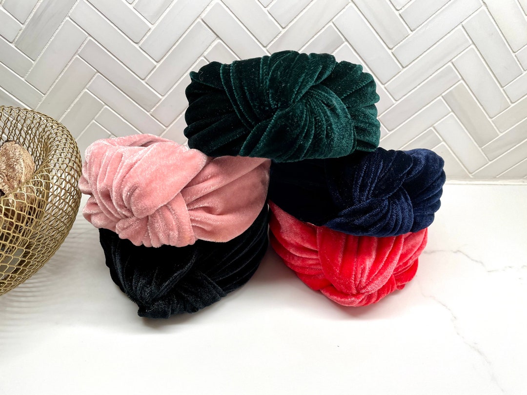 Wide Velvet Large Top Knot Headband / Pink Knot Headband / Women Top ...