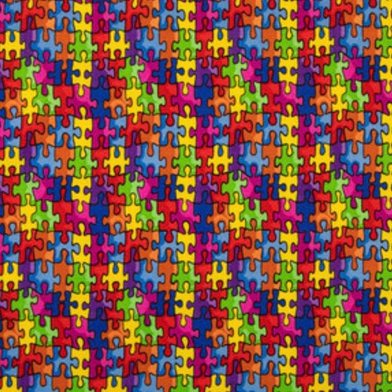 Autism Cotton Fabric Cotton Fabric Sewing Fabric Quilting | Etsy