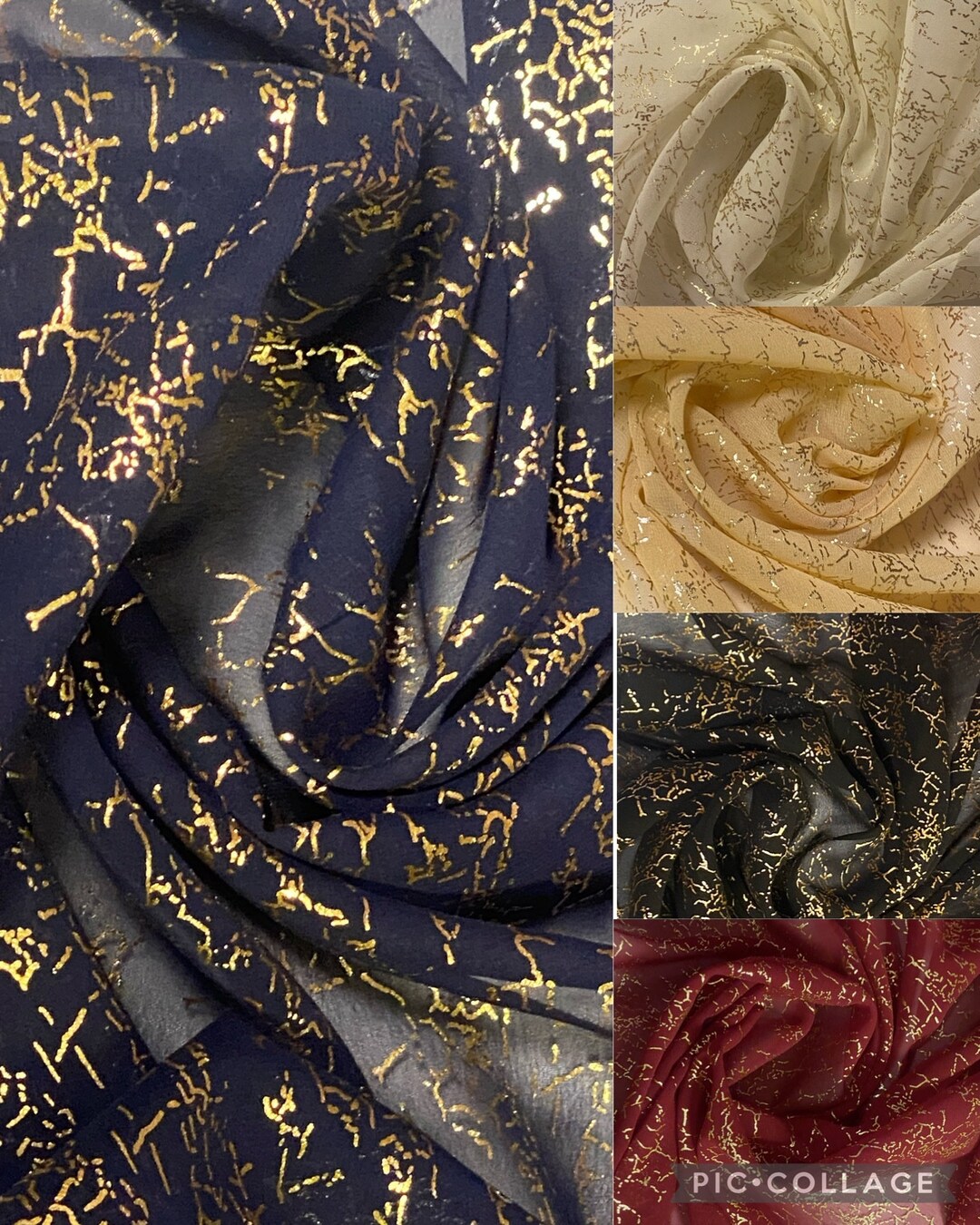 Chiffon Fabric Sheer Lame Work Georgette Chiffon Dress Fabric 58 - Etsy