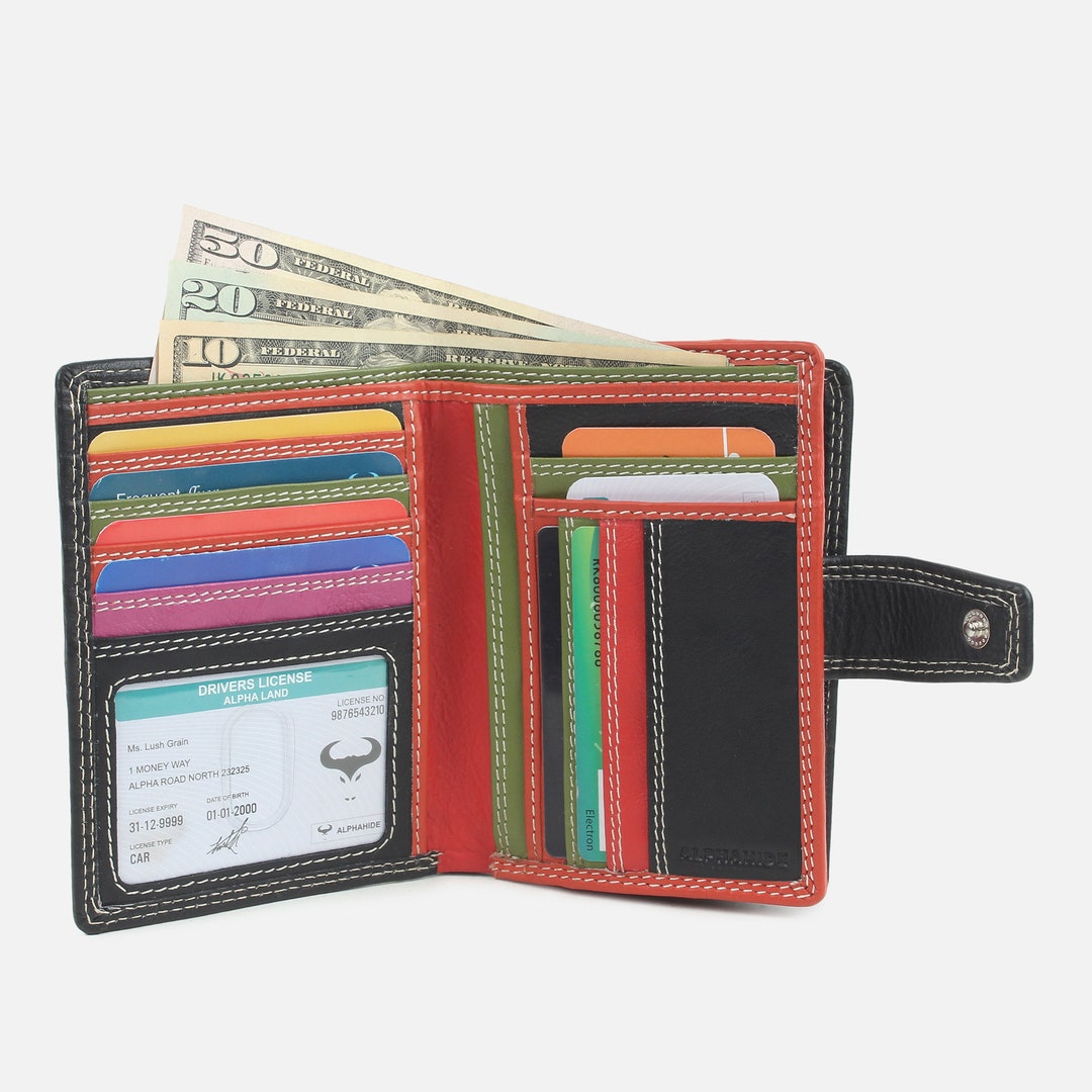 Genuine Leather Wallet for Women RFID Blocking Ladies Wallet Multi ...