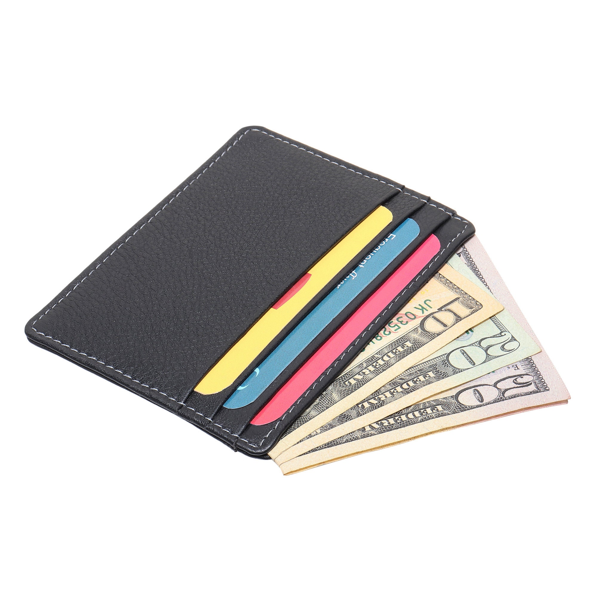 Leather Credit Card Wallet For Men and Women Minimalist Card | Etsy