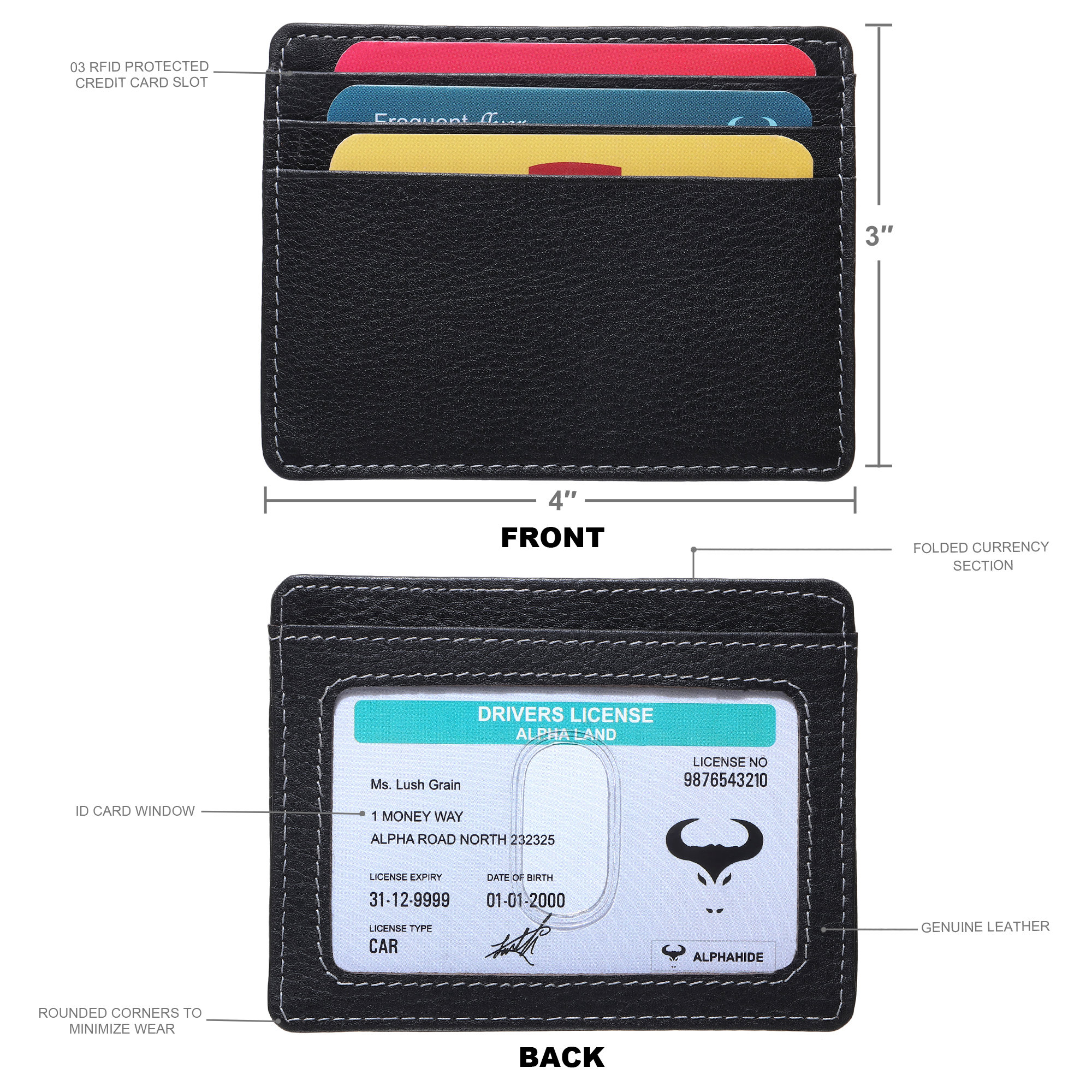 Leather Credit Card Wallet For Men and Women Minimalist Card | Etsy