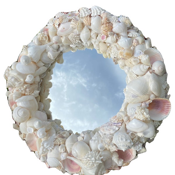 White Shell Mirror - Etsy