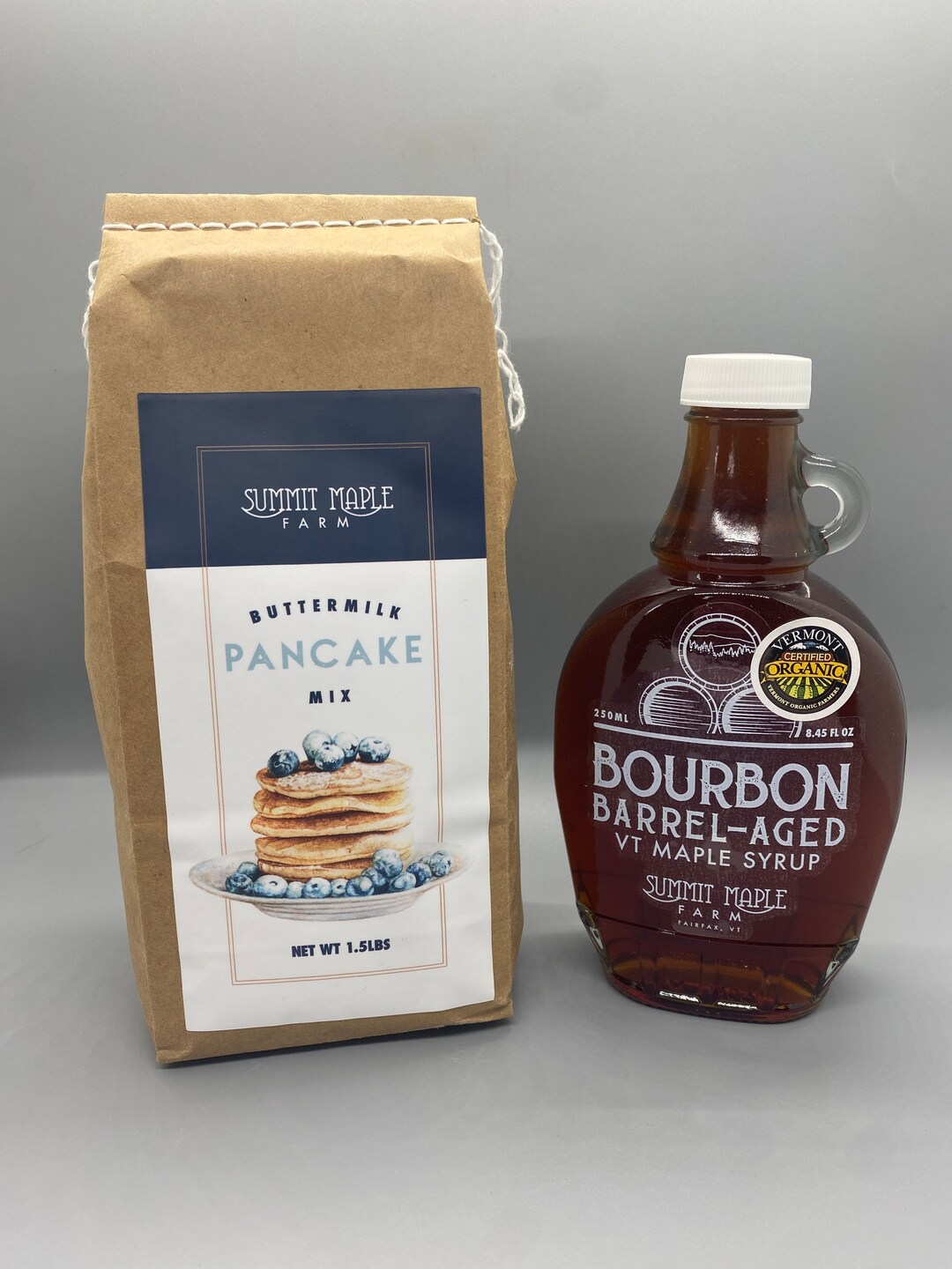 Vermont Breakfast Gift Set - Organic Bourbon Barrel Aged Maple Syrup ...