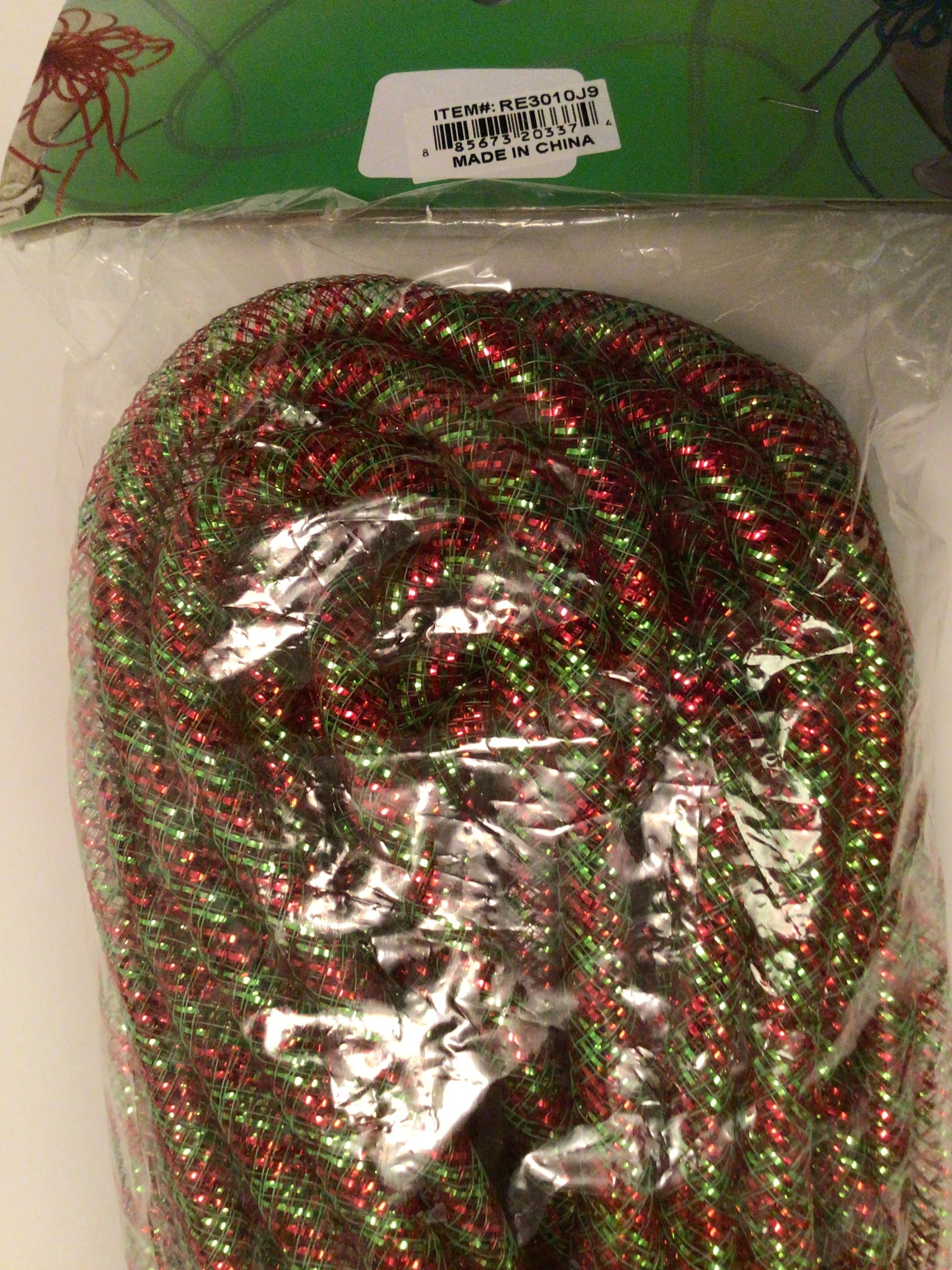Red Green Deco Flex Foil Tubing Ribbon, Christmas Tubing, Xmas Wreath ...