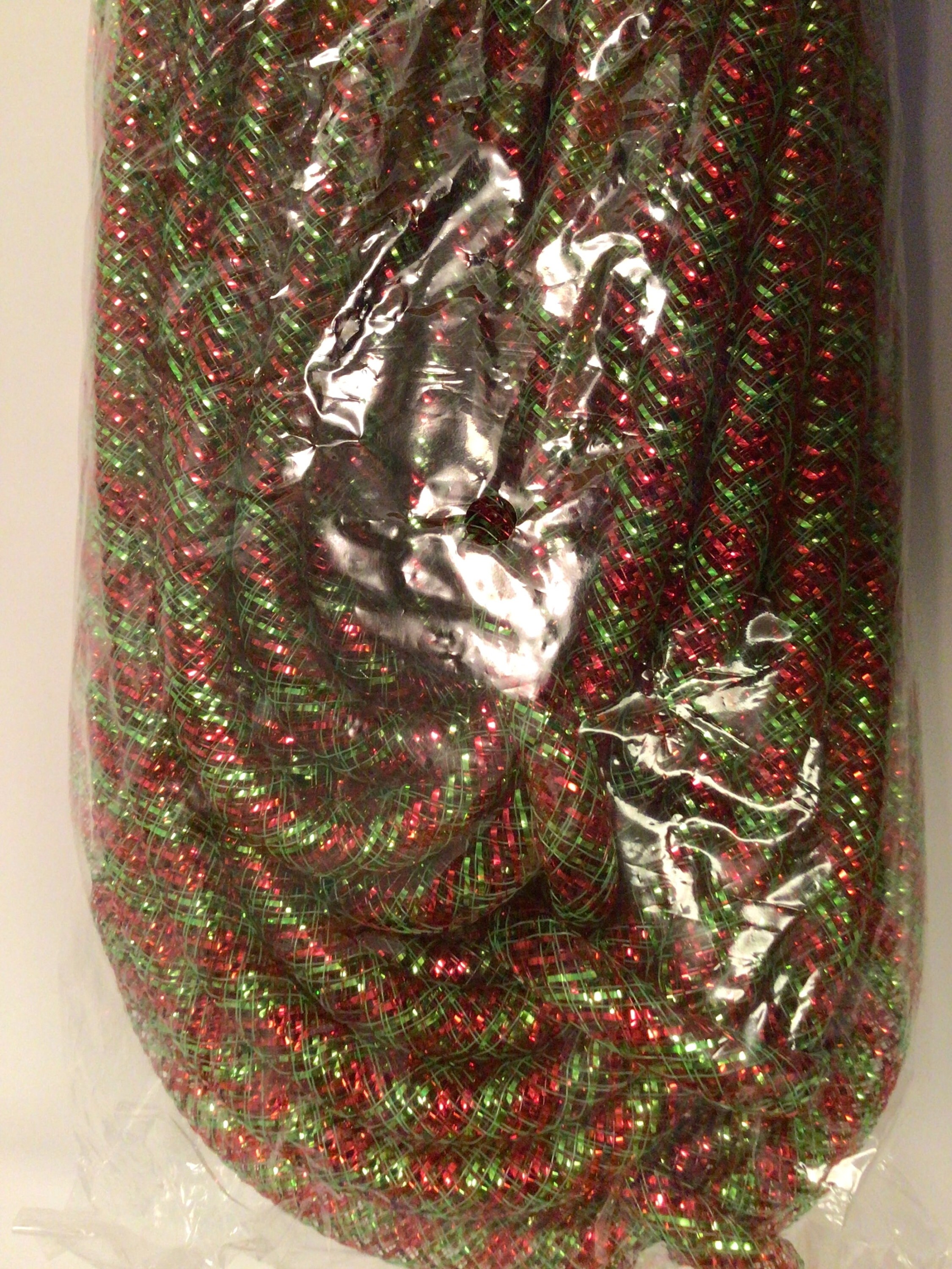Red Green Deco Flex Foil Tubing Ribbon, Christmas Tubing, Xmas Wreath ...