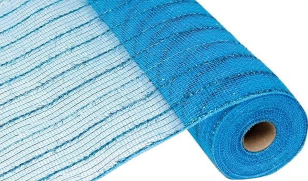 21” Turquoise Tinsel Mesh, RY940071, Easter Mesh, Beach Mesh, Spring ...