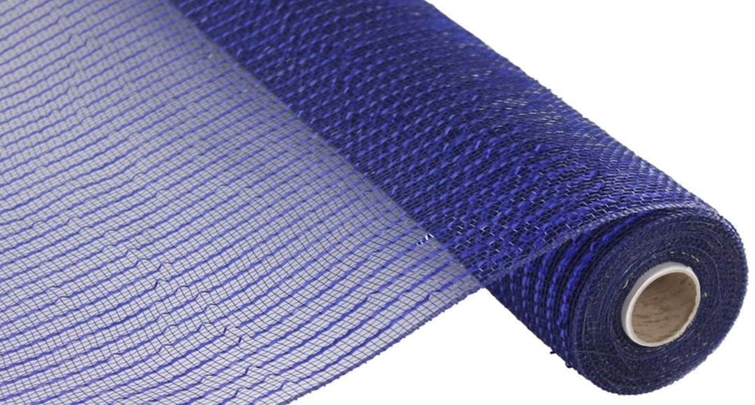 21” Navy Blue Patriotic Deco Poly Mesh, RE106657, Patriotic Metallic ...