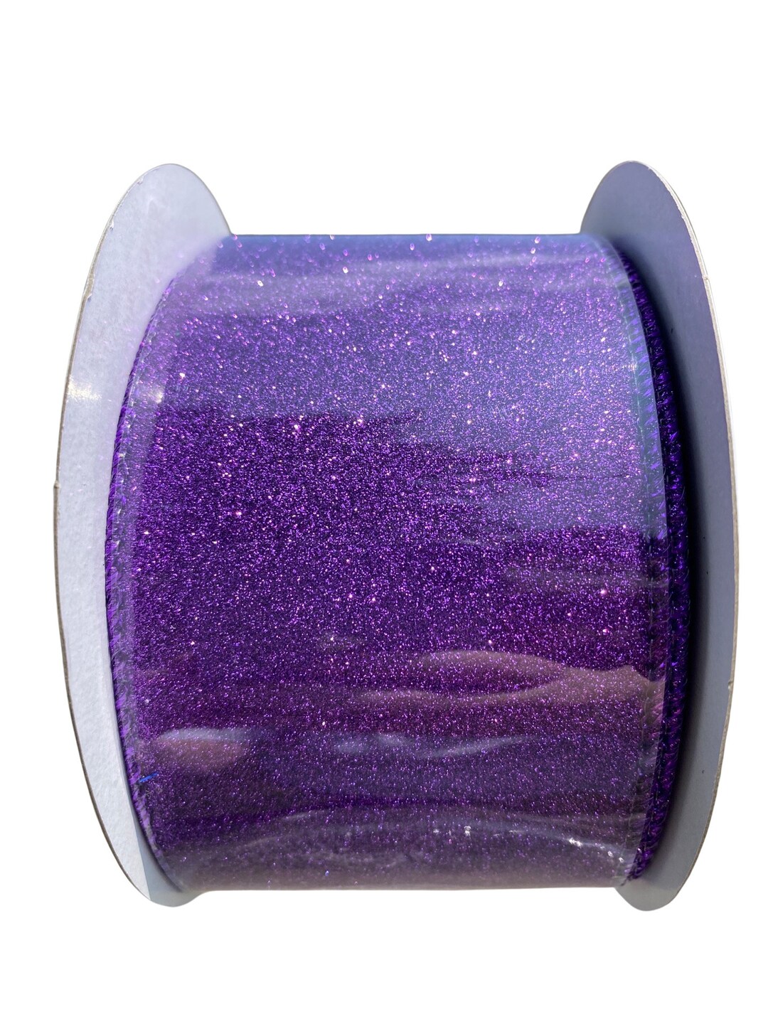 2.5" Wired Purple Glitter Ribbon, X820640-11, 10 Yard Yd Ribbon, Deep ...