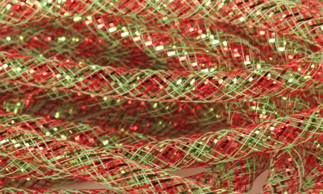 Red Green Deco Flex Foil Tubing Ribbon, Christmas Tubing, Xmas Wreath ...