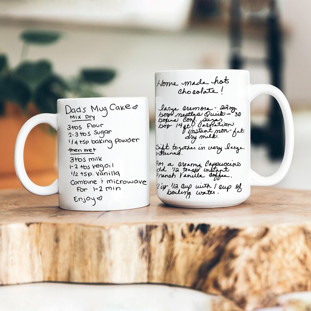 Custom Mug With Handwritten Recipe or Any Handwriting, Personalized Tea ...