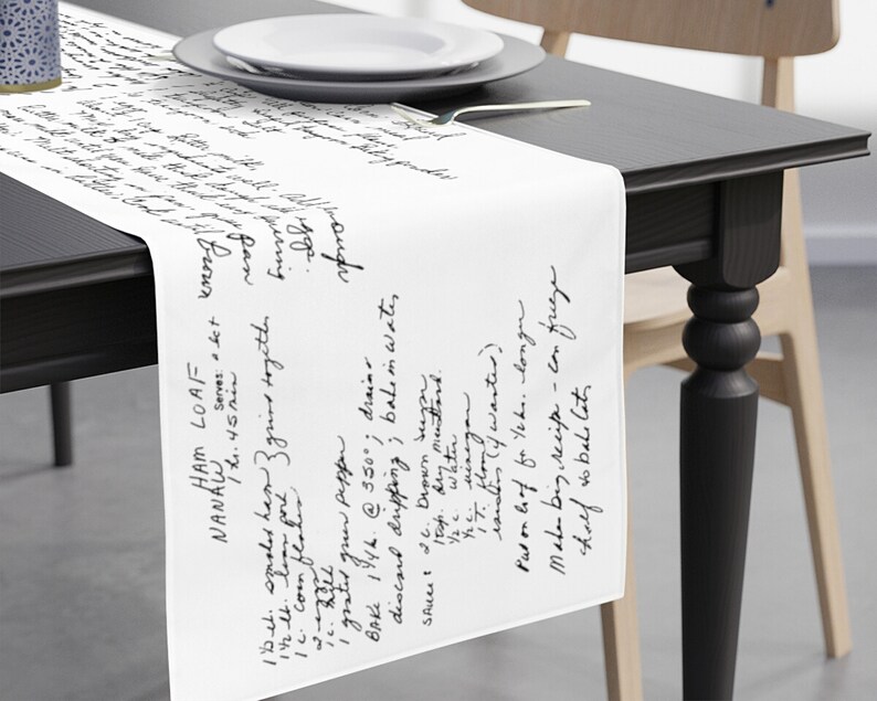 Custom Table Runner With Handwritten Recipes Personalized - Etsy
