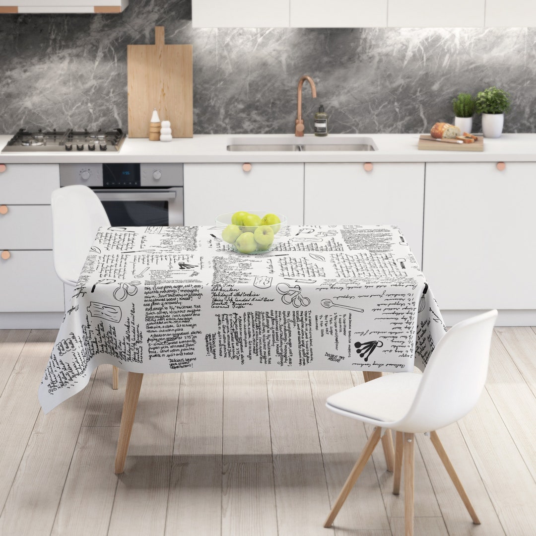 Custom Oilcloth Tablecloth Personalized With Handwritten Recipes, 100% ...