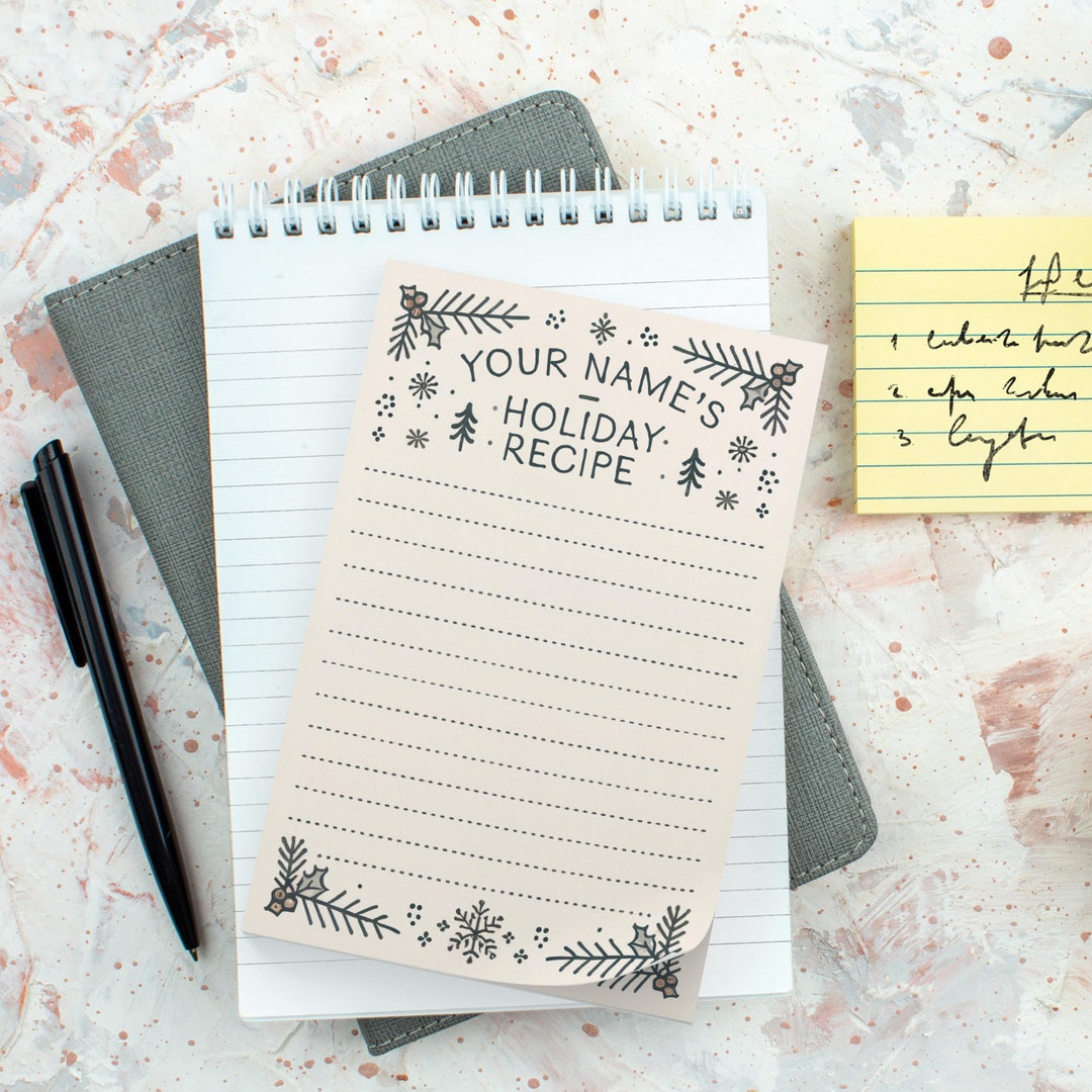 Personalized Recipe Card Sticky Notes – 4in X 6in, Pack of 50 - Etsy
