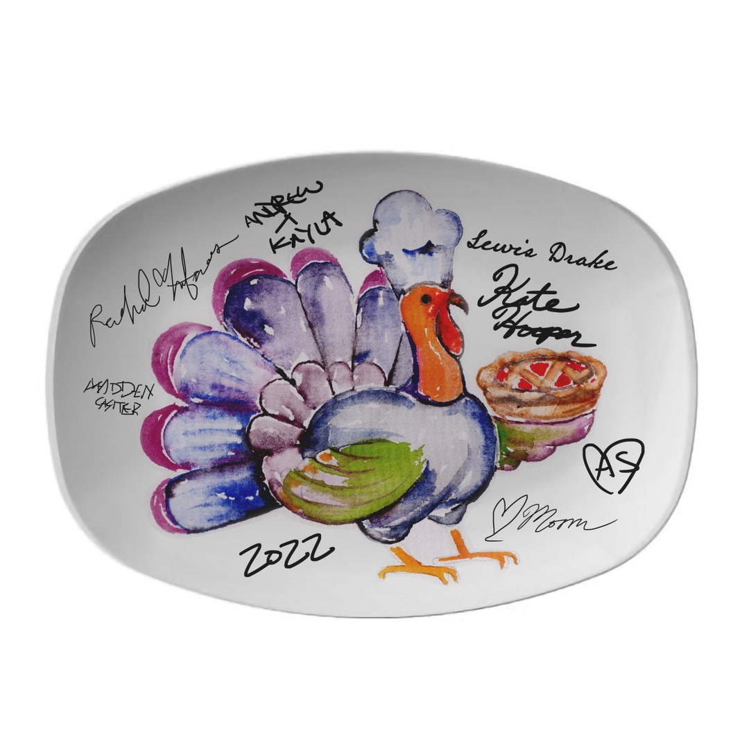 Signature Turkey Platter Personalized Thanksgiving Serving Plate With ...