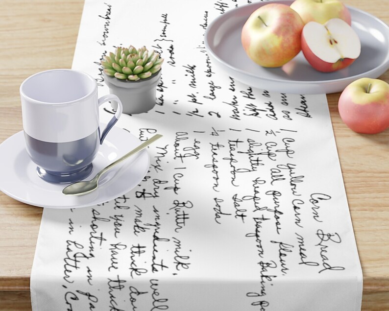 Custom Table Runner With Handwritten Recipes Personalized - Etsy