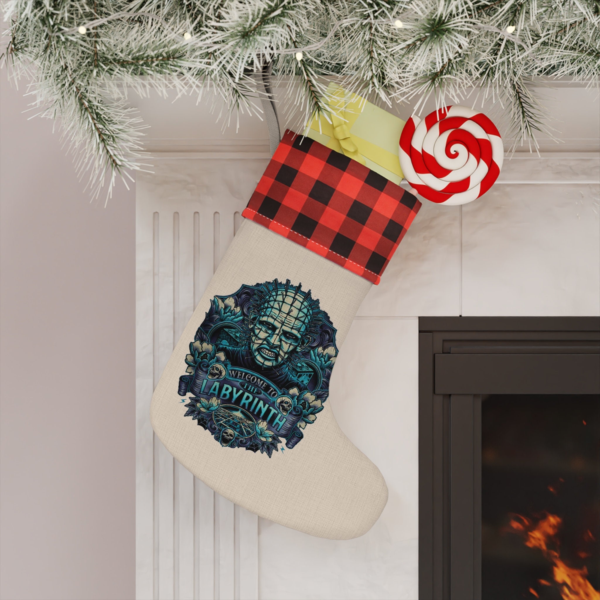 Hellraiser Pinhead Horror Christmas Stocking, Family Christmas Stocking ...