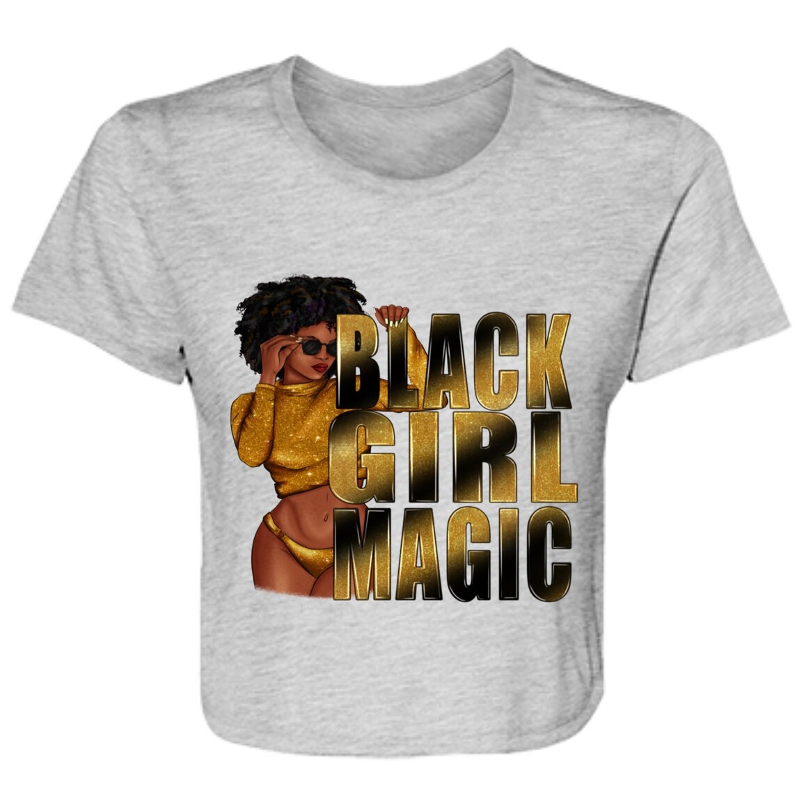 Black Girl Magic B8882 Ladies' Flowy Cropped Tee - Etsy