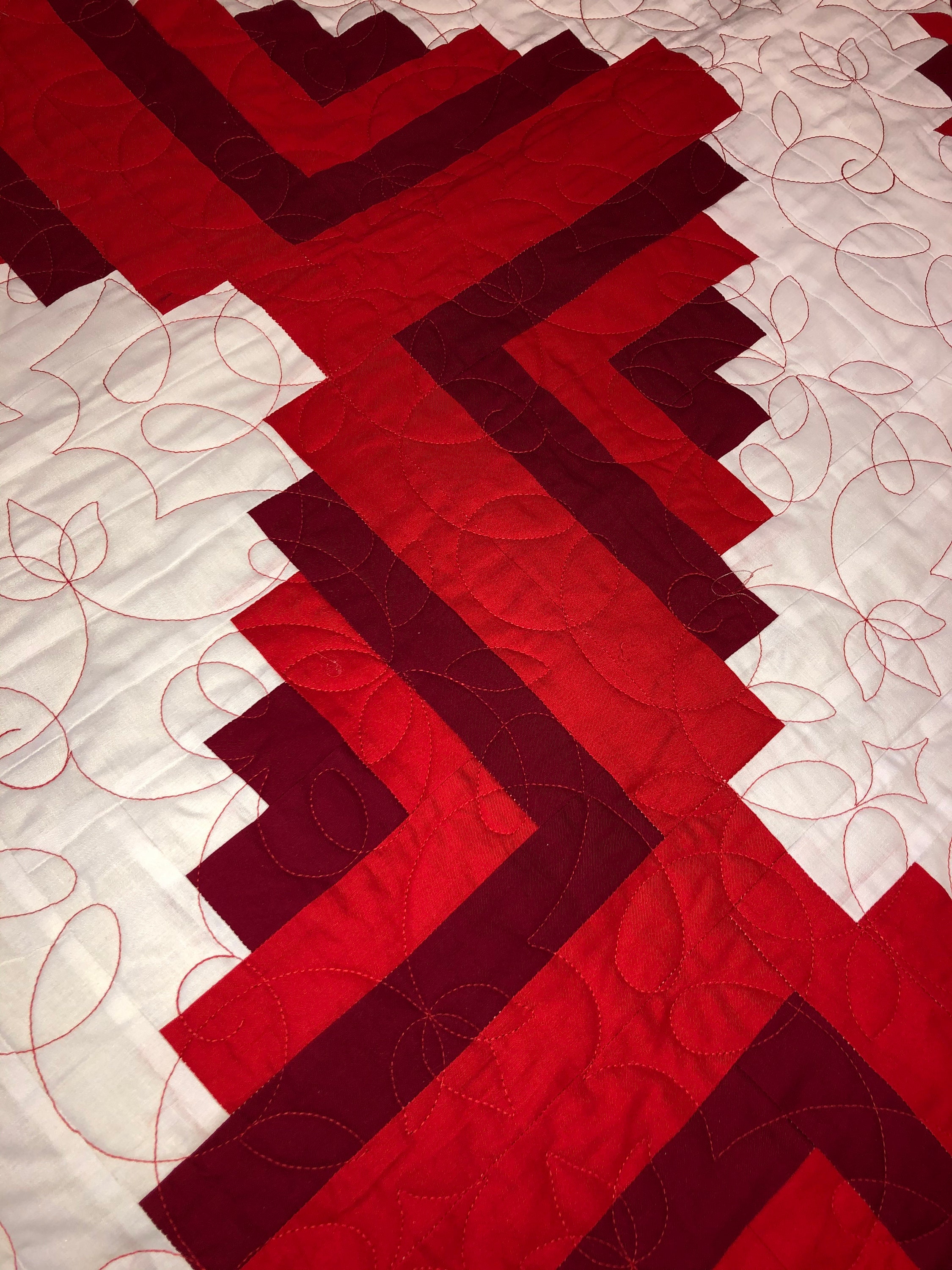 PRICE DROP Red Log Cabin and Stars Finished Quilt for Sale - Etsy