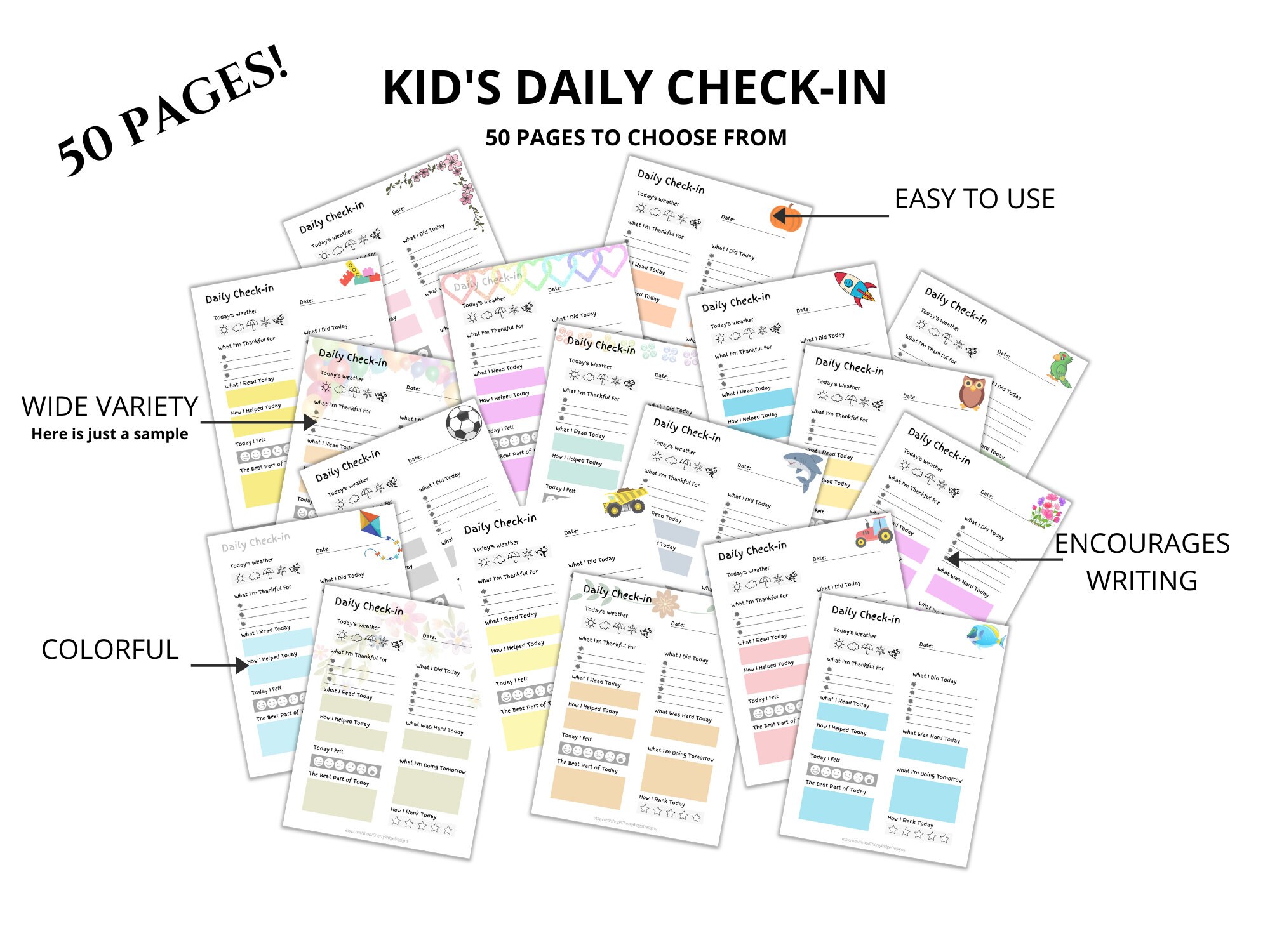 Kid's Daily Check-in Bundle - Etsy