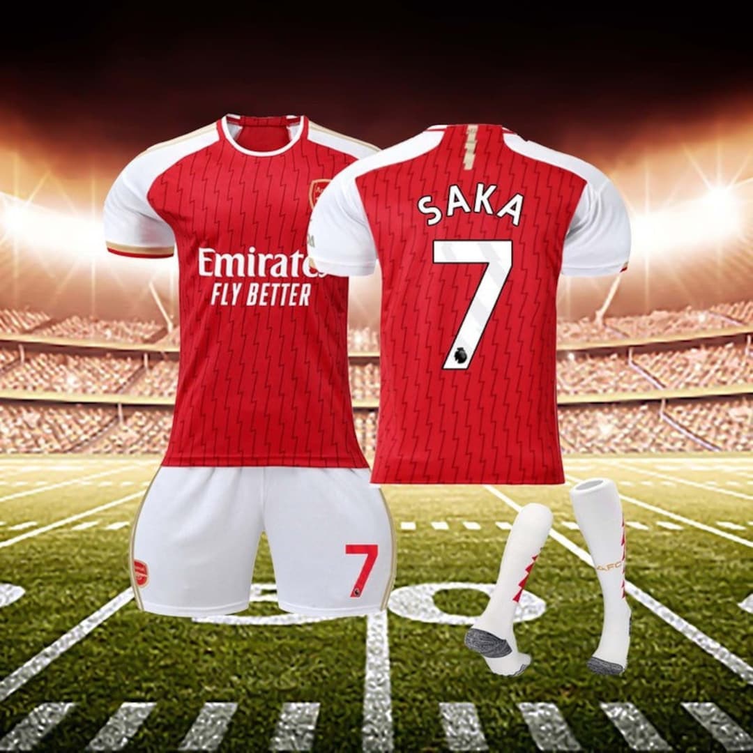 23-24 Arsenal Home Football Kit No.7 Saka Red Shirt and - Etsy