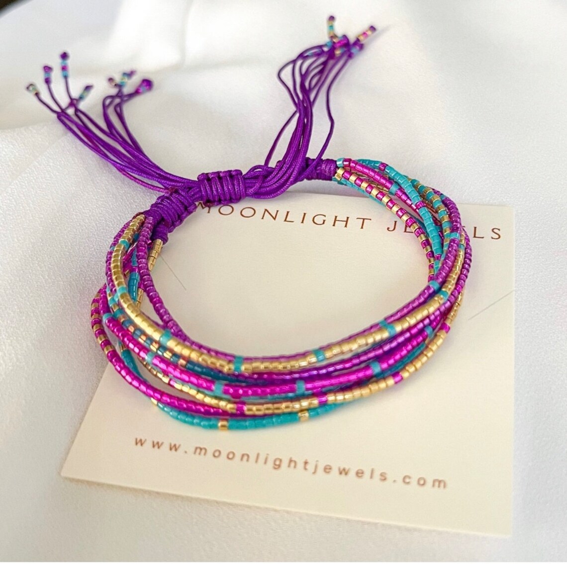 Multi Color Beaded Stackable Bracelets Crystal Bracelets Gift for Her ...