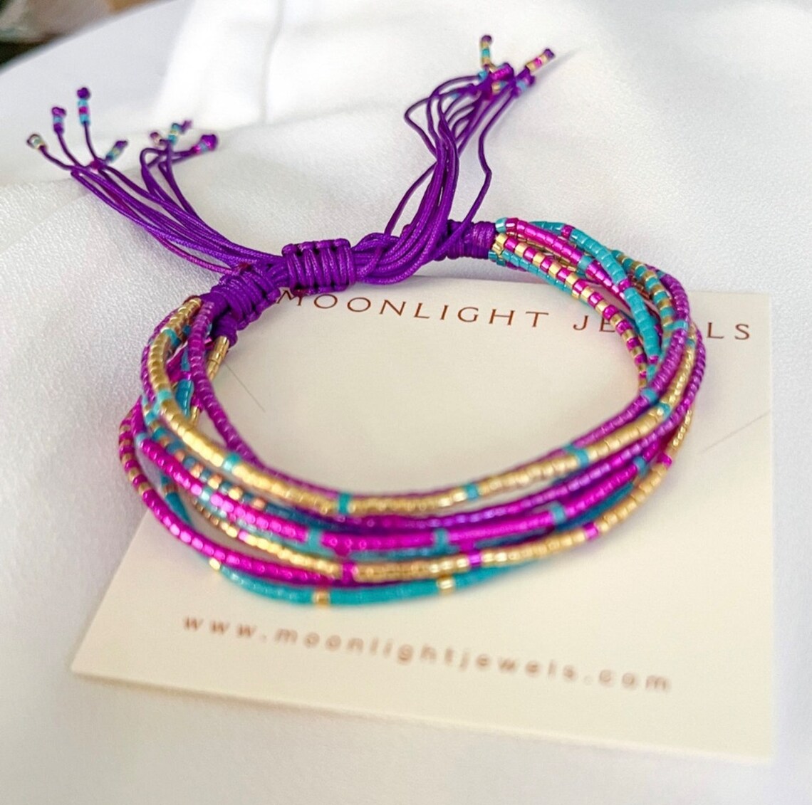 Multi Color Beaded Stackable Bracelets Crystal Bracelets Gift for Her ...