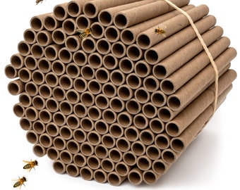 Rivajam Native Bee Observatory Wax Coated Mason Bee House - Etsy