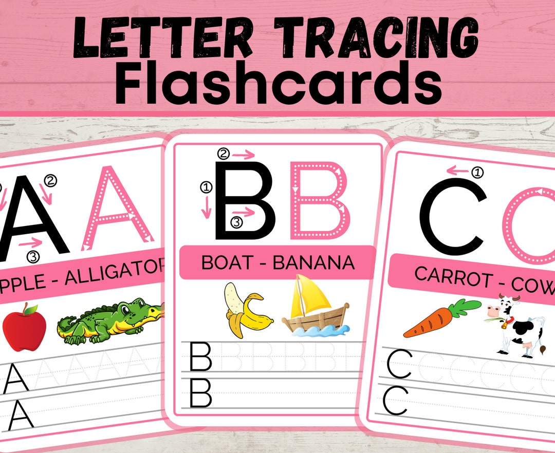 Alphabet Tracing Printable Flashcard | Preschool Handwriting Practice ...