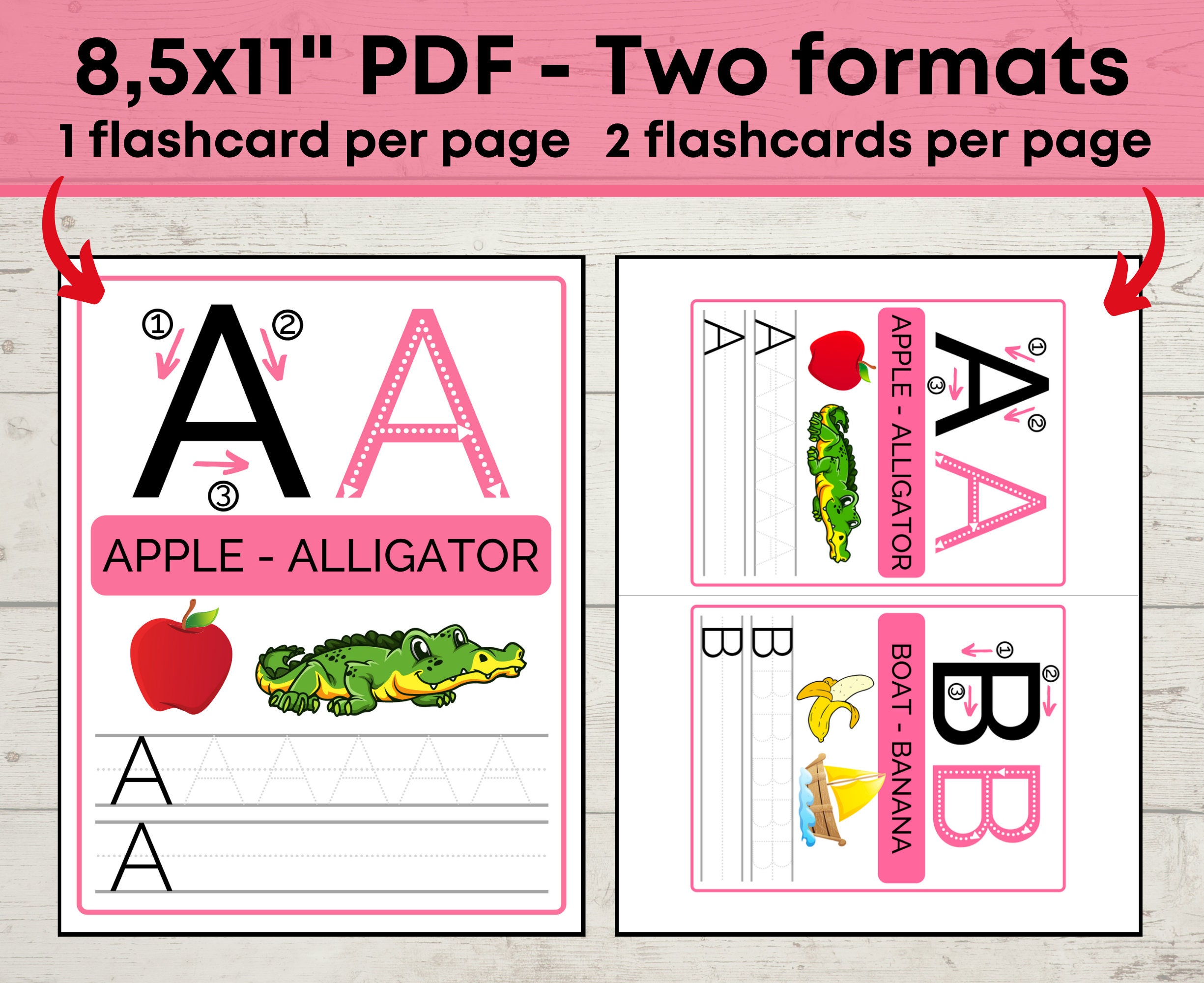 Alphabet Tracing Printable Flashcard | Preschool Handwriting Practice ...