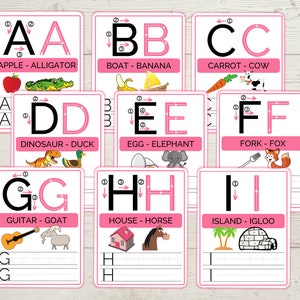 Alphabet Tracing Printable Flashcard | Preschool Handwriting Practice ...