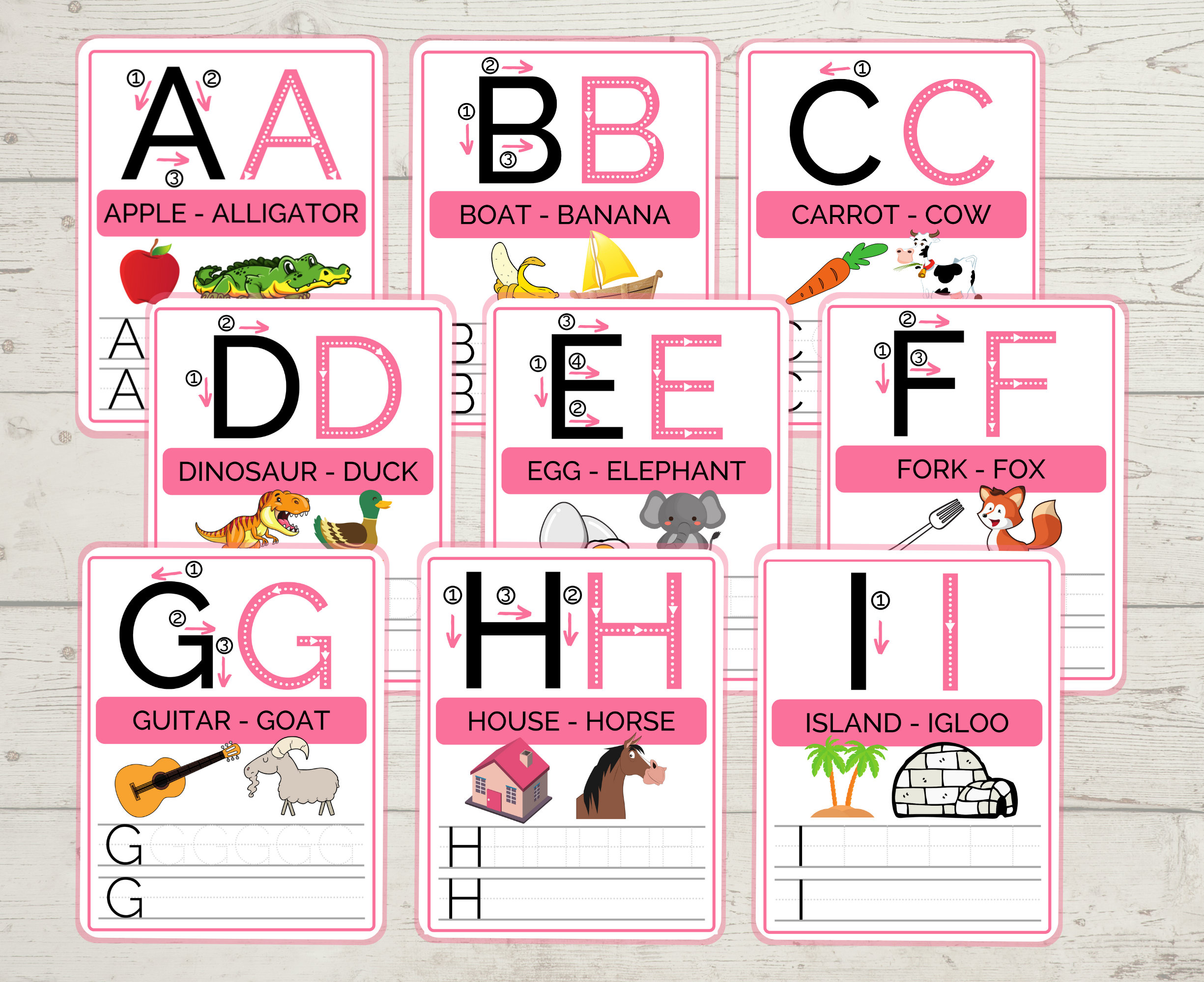Alphabet Tracing Printable Flashcard | Preschool Handwriting Practice ...