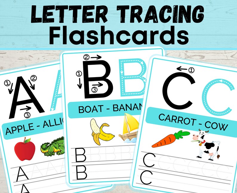 Alphabet Tracing Printable Flashcards | ABC Preschool Handwriting ...