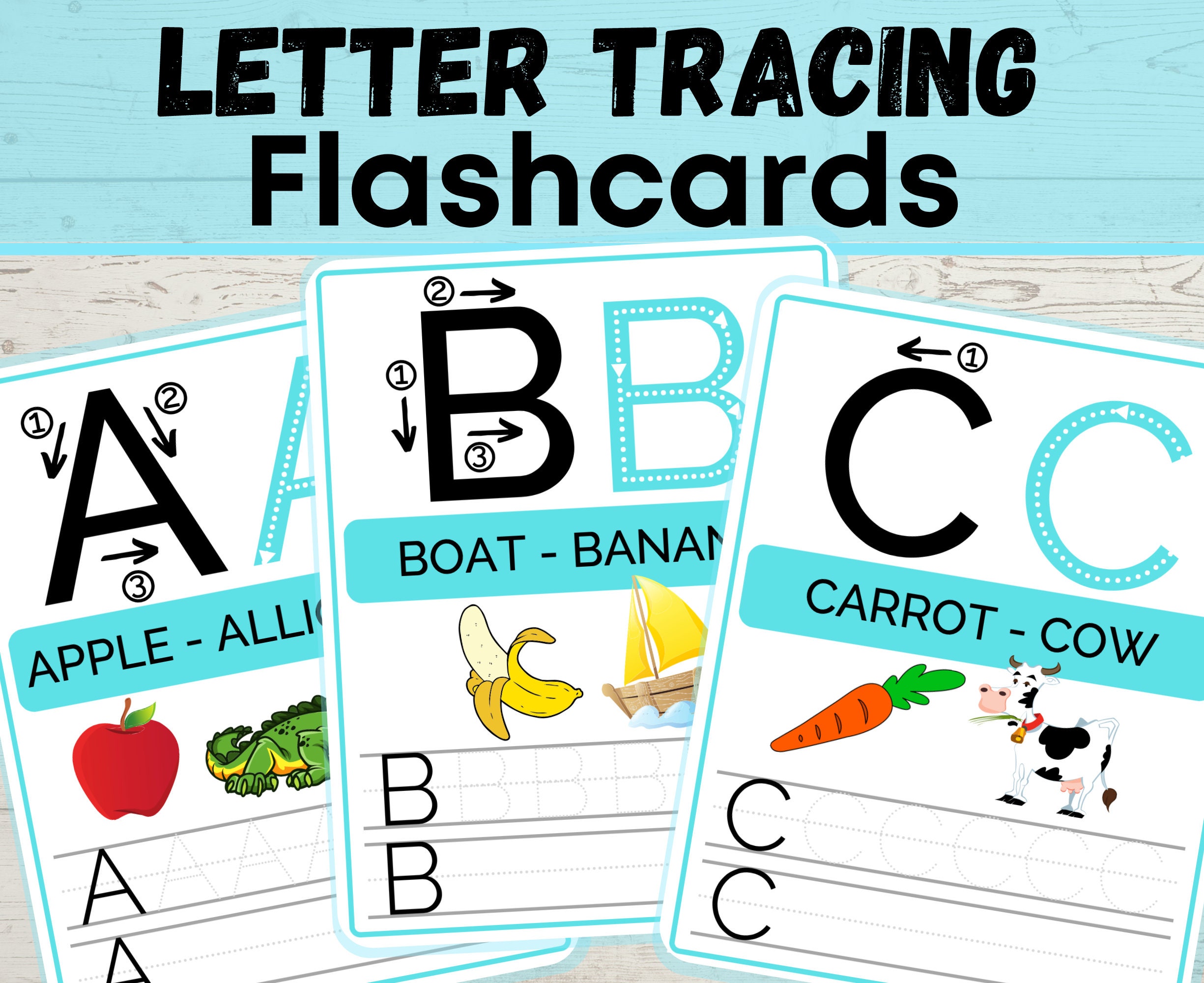 Alphabet Tracing Printable Flashcards | ABC Preschool Handwriting ...