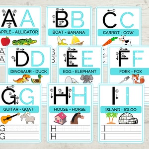 Alphabet Tracing Printable Flashcards | ABC Preschool Handwriting ...