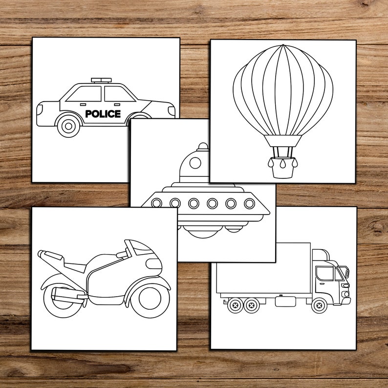 Printable Kids Vehicles Coloring Pages - Cars, Planes, Trucks and ...