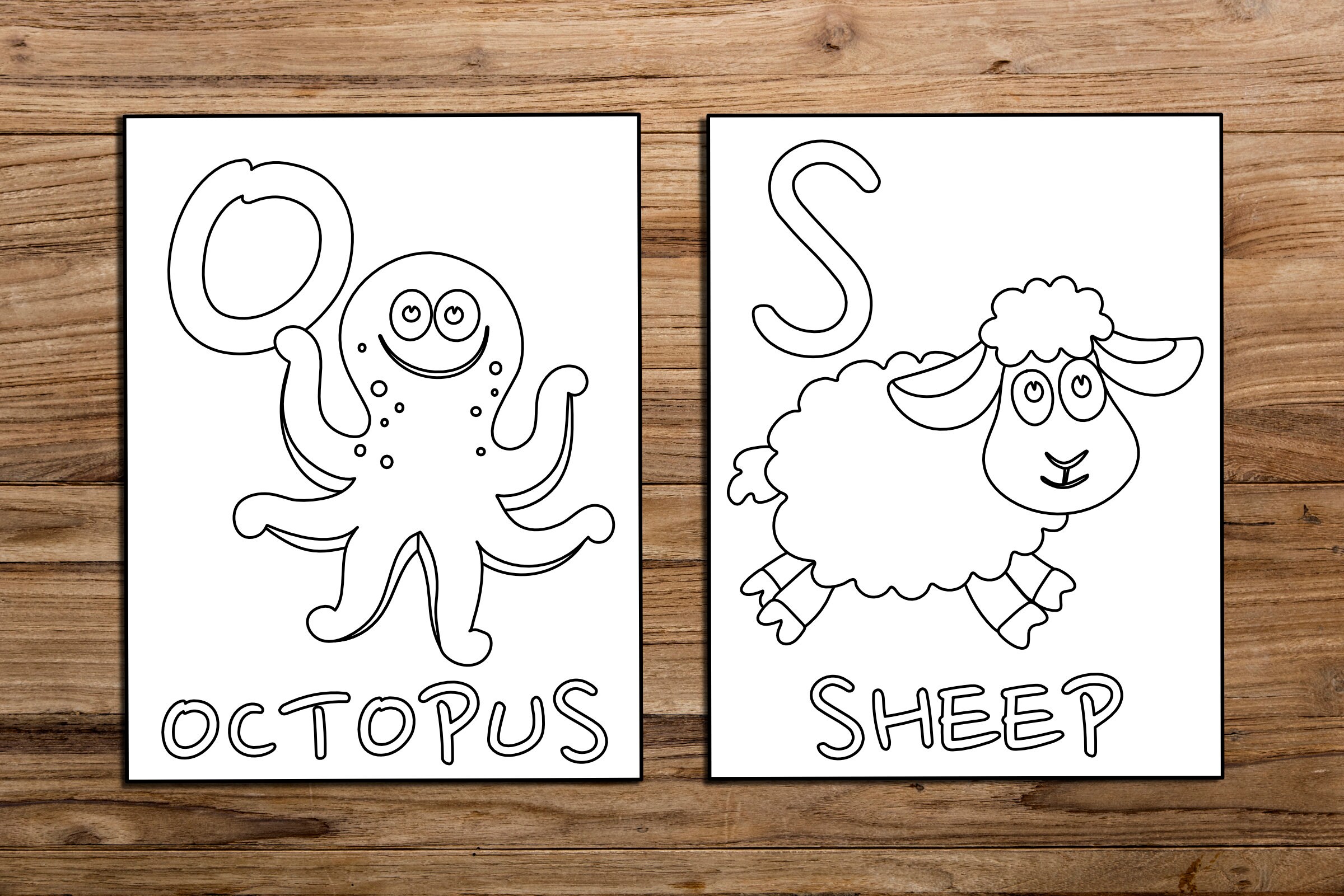 Printable Animal Alphabet Coloring Pages for Kids, KDP Children ...