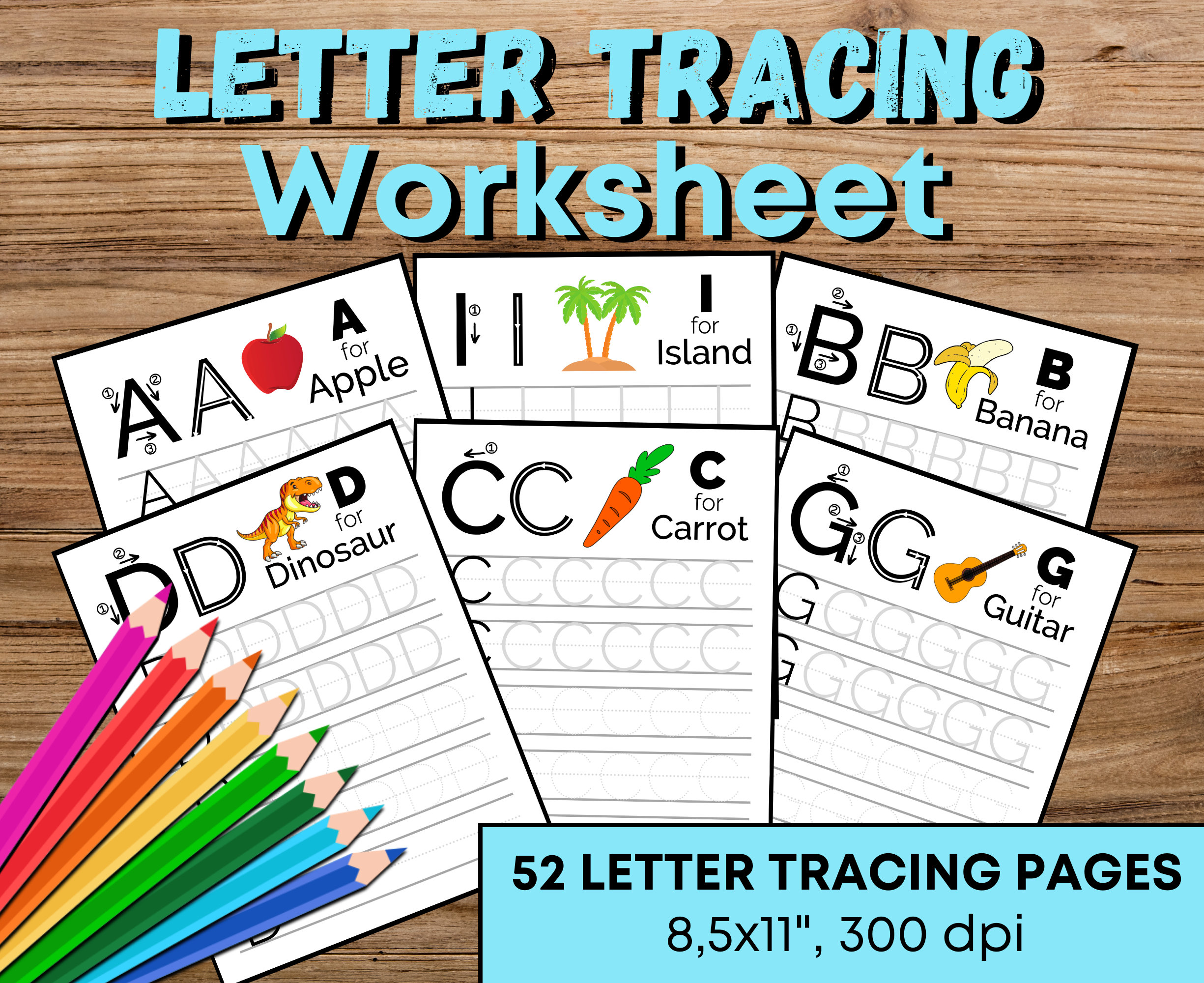 Alphabet Letter Tracing Worksheet | ABC Preschool Handwriting Practice ...