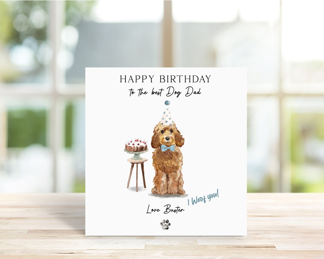 Cockapoo Dog Dad Birthday Card, From the Dog - Etsy UK